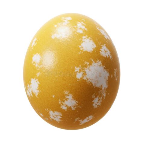 Yellow Speckled Easter Egg On White Background Stock Illustration