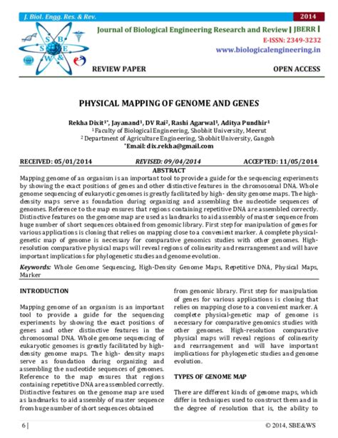 Pdf Physical Mapping Of Genome And Genes