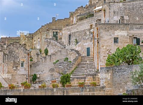 Houses In The Sassi Di Matera Complex Of Cave Dwellings In The Ancient
