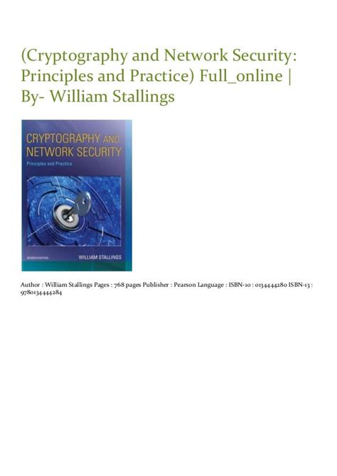 Cryptography And Network Security Principles And Practice Fullonl