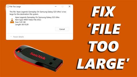 how to fix file too large when copying files to usb flash drive youtube