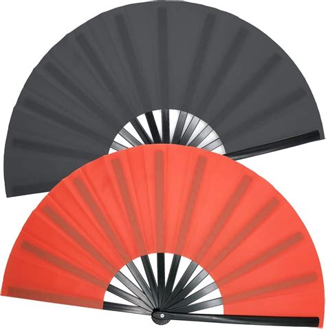 Amazon OMyTea Large Rave Clack Folding Hand Fans For Men Women