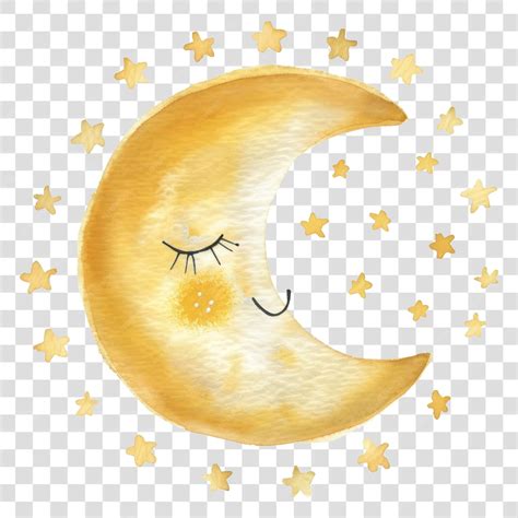 Png Cute Crescent Moon Illustration Premium Ai Generated Psd