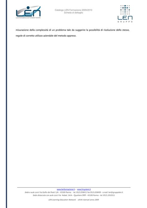 seminario di problem modelling analisi dati scheda corso len pdf