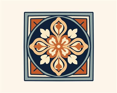 Square Shape Ceramic Tile Stylized Leaves Ornament Tile Texture Design