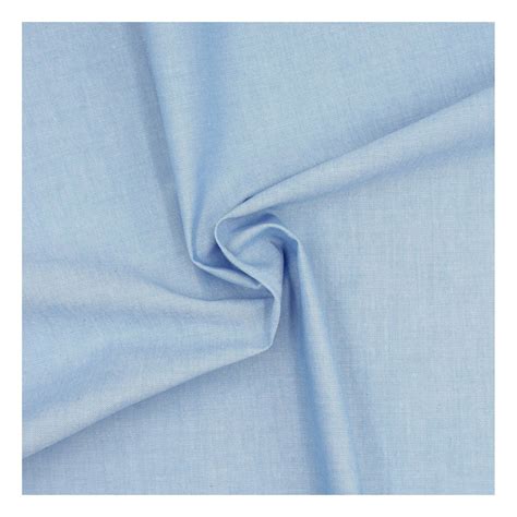 Denim Blue Cotton Oxford Chambray Fabric By The Metre Hobbycraft