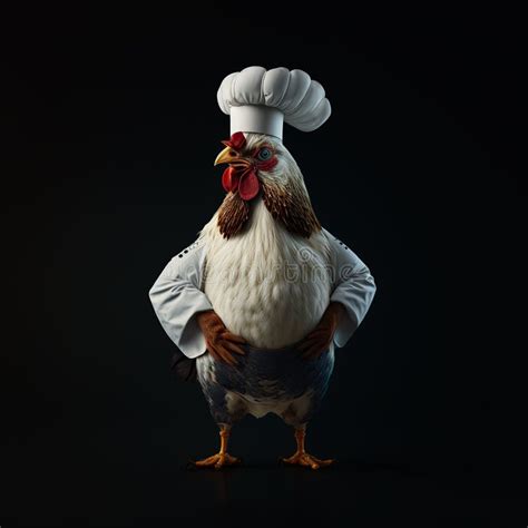 Generative Ai Digital Art Of An Chicken Dressed As A Culinary Chef Cook