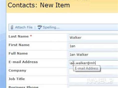 How To Create A Contacts List In Microsoft SharePoint Server YouTube
