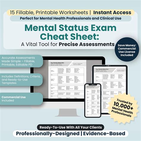 Mental Status Exam Cheat Sheet Mse Cheat Sheet Fillable Printable Pdf Therapy Tools
