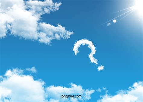 blue sky and white clouds clouds sun question mark background printing
