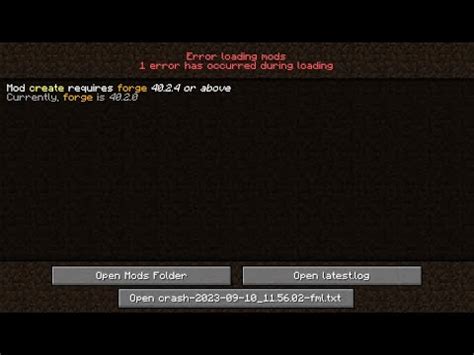 ERRO DE VERSÃO DO FORGE DO MOD CREATE RESOLVIDO YouTube