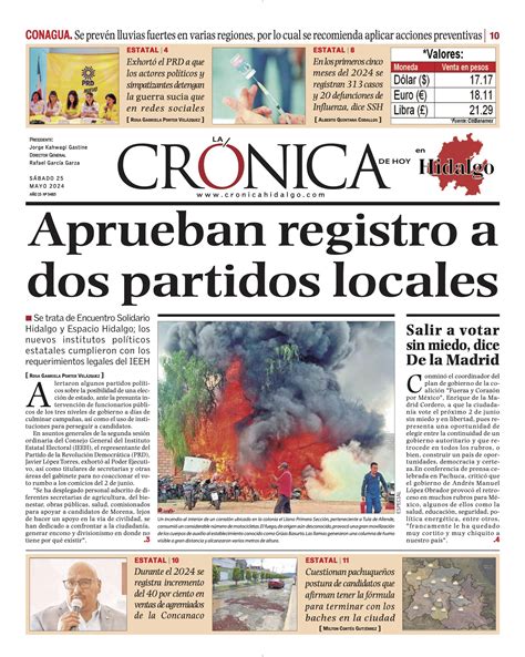 La Crónica De Hoy En Hidalgo ~ 31 05 2024