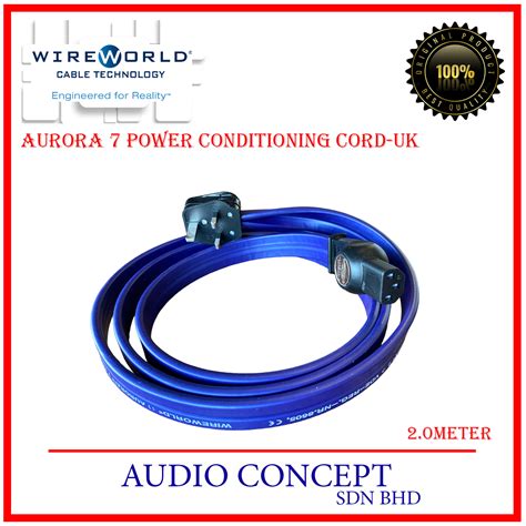 WireWorld Aurora 7 Power Conditioning Cord 2 0M UK US Audio Concept