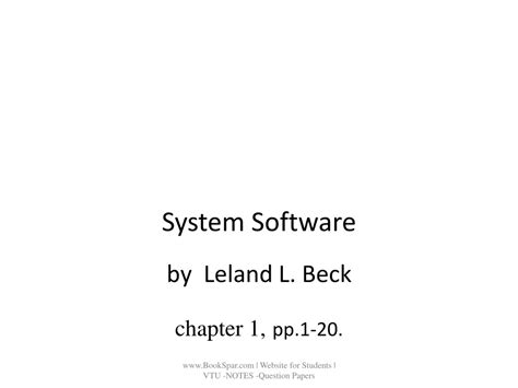 Ppt System Software By Leland L Beck Chapter 1 Pp1 20 Powerpoint