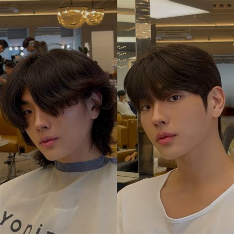 요닝 도규 [ 남자머리 세미리프컷 쉐도우펌 시스루댄디컷 리프컷 ] 머리를 예쁘게 기르고 싶다 하시는분들에게 추천드리는 리프컷 🐺 옆 뒤 부피감은 줄이고 넘어가는 머리는