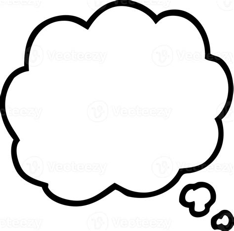 Line Drawing Cartoon Thought Cloud Icon 40500073 Png