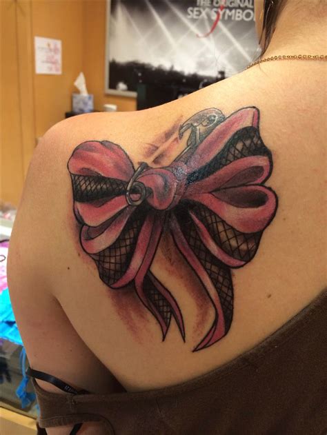 Pin By Mariska Slight On Tattoo Lace Bow Tattoos Bow Tattoo Designs Pink Tattoo