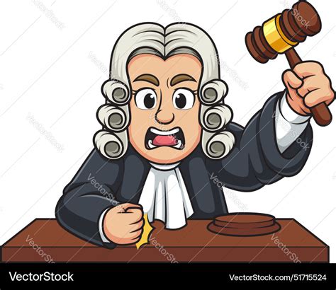 Furious Female Judge Ruling Cartoon Royalty Free Vector