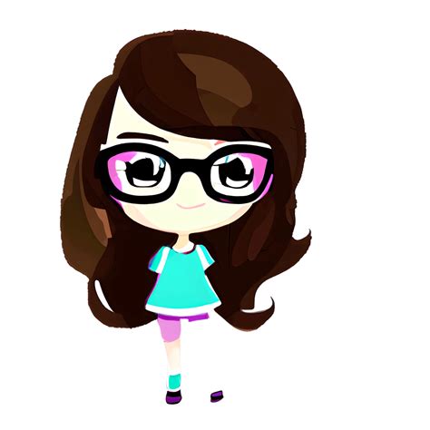 Chibi Girl Brown Hair Glasses Twitch Emotes · Creative Fabrica