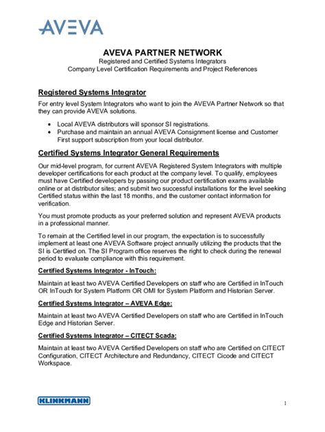 Fillable Online Join The Aveva Certified System Integrator Program Fax
