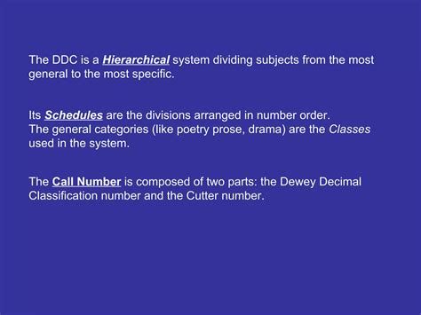 Dewey Decimal Classification Pps