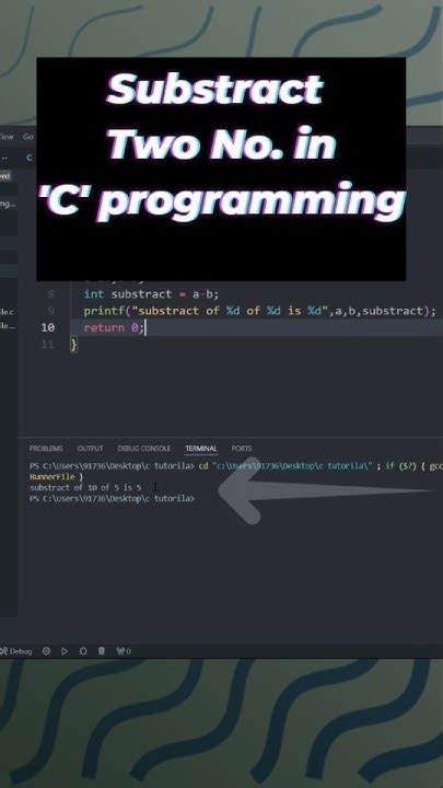 Two Number Of Subtraction In C Programming Coding Cprogramming Cprogrammingvideo