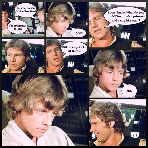 Han Solo And Luke Skywalker Talk Leia Star Wars Humor Star Wars