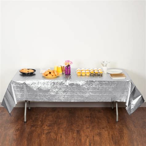 Silver Table Cover Party At June Kemp Blog