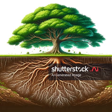 Tree Root System Below Soil Illustration AI Generated Image 2451969911