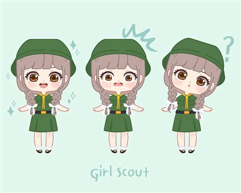 Premium Vector Girl Scout Thailand Emotion 01