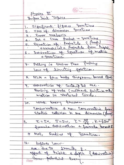 Physics Important Topics Annual Exam Pdf