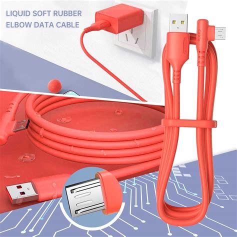 Usb Right Angle 90° Elbow Liquid Micro Usb 3a Fast Charging