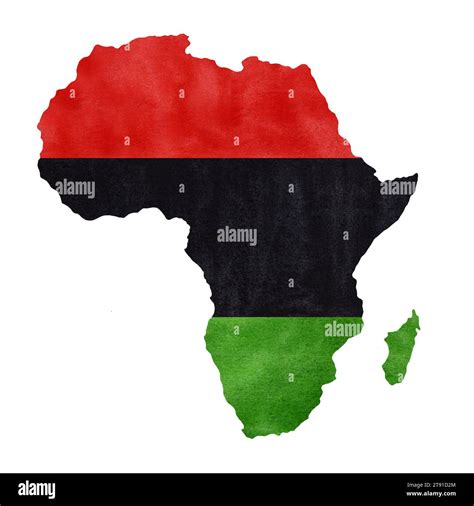 Africa Outline Map Of The Continent Flag Colors Black Green Red