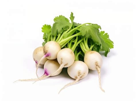 Premium Ai Image A Bunch Of Turnips Isolated On A White Background