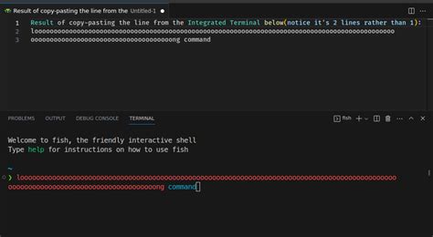 Integrated Terminal With Fish Shell Line Wrapping Ignored When Copy