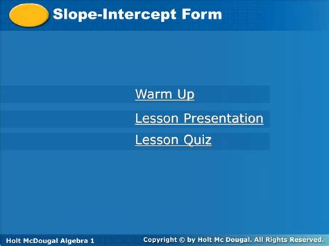 Ppt Slope Intercept Form Lesson Presentation Powerpoint Presentation