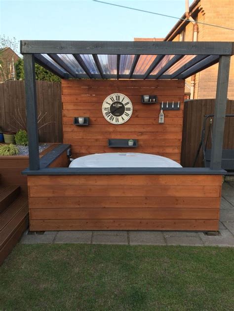 Hot Tub Pergola Design Ideas Diy Building Costs 60 Photos Hot Tub Patio Hot Tub Backyard