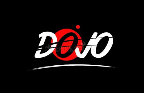 Dojo Kun Word Text Logo Icon With Red Circle Design Stock Illustration