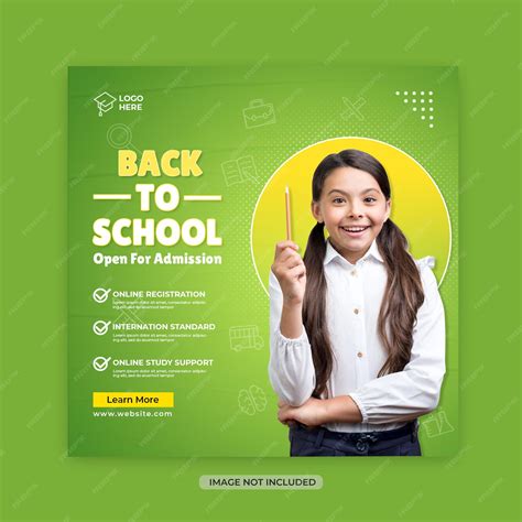 Premium Psd Back To School Admission Social Media Square Flyer Or