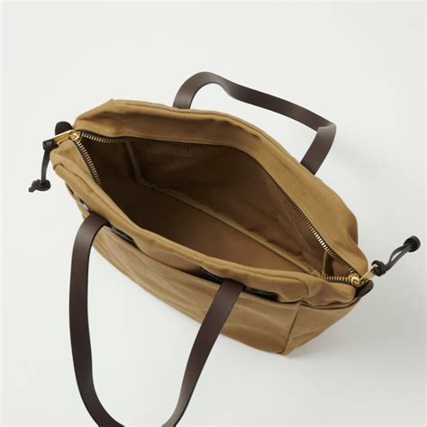 Filson Rugged Twill Tote Bag With Zipper Tan Son Of A Stag