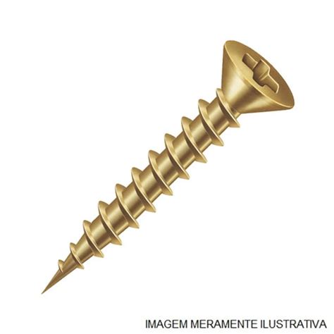 Parafuso Chipboard Cabeça Chata Phillips Rosca Parcial Bicromatizado 45 X 35mm C500 Unidades