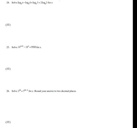 Solved Solve Log X Log Log Forx T Chegg Com