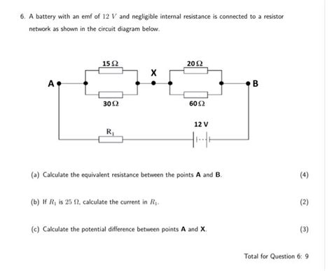 Solved 6 A Battery With An Emf Of 12 V And Negligible Chegg