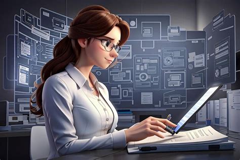 Premium Ai Image Efficiency Unleashed Businesswomen Embrace Document
