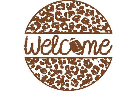 Welcome With Football And Leopard Svg Graphic By Teeshop · Creative Fabrica