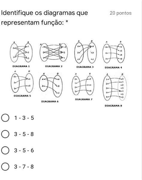 Solved Identifique Os Diagramas Que Representam FunÃ§Ã£o 20 Pontos