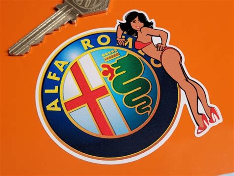 Alfa Romeo Logo And Sexy Lady Sticker 3