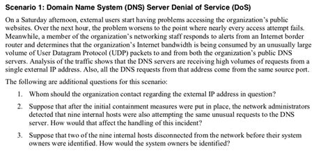 Scenario 1 Domain Name System Dns Server Denial Of Service Dos On