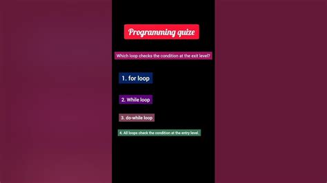 Programming Quiz Viral Programming Shorts Shortsfeed Youtubeshorts Quiz Youtube