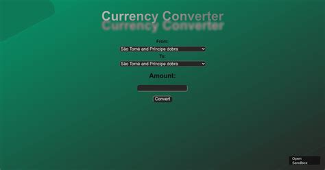 Currency Convertor In React Codesandbox